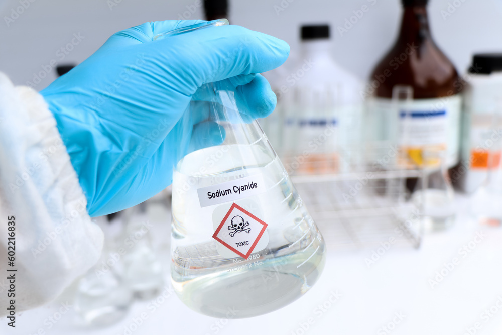 Sodium Cyanide Solution, Hazardous chemicals and symbols on containers ...