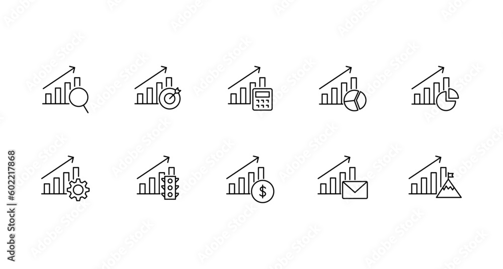 Vector icon set of Barchart Icons for Data Visualization and Analysis ...