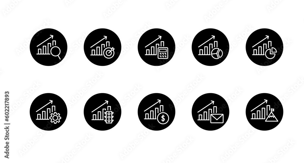 Vector icon set of Barchart Icons for Data Visualization and Analysis ...
