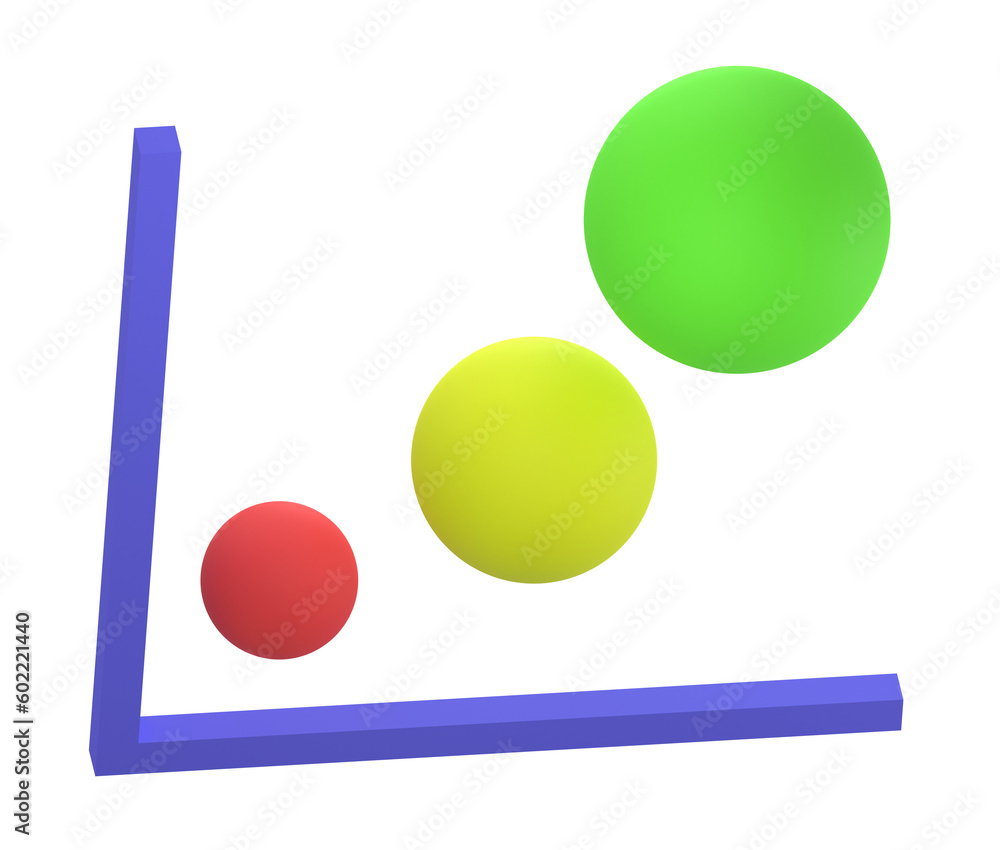 3d icon of bubble chart with no background, 3d illustration, 3d ...