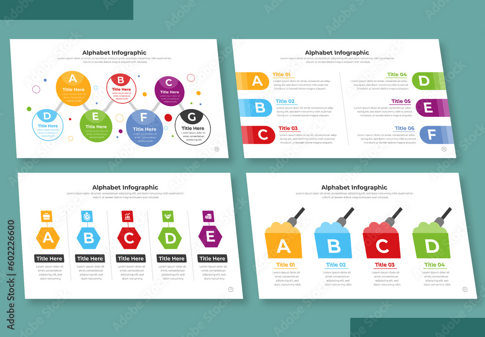 Alphabet Infographic Presentation Layout Template Stock Template ...