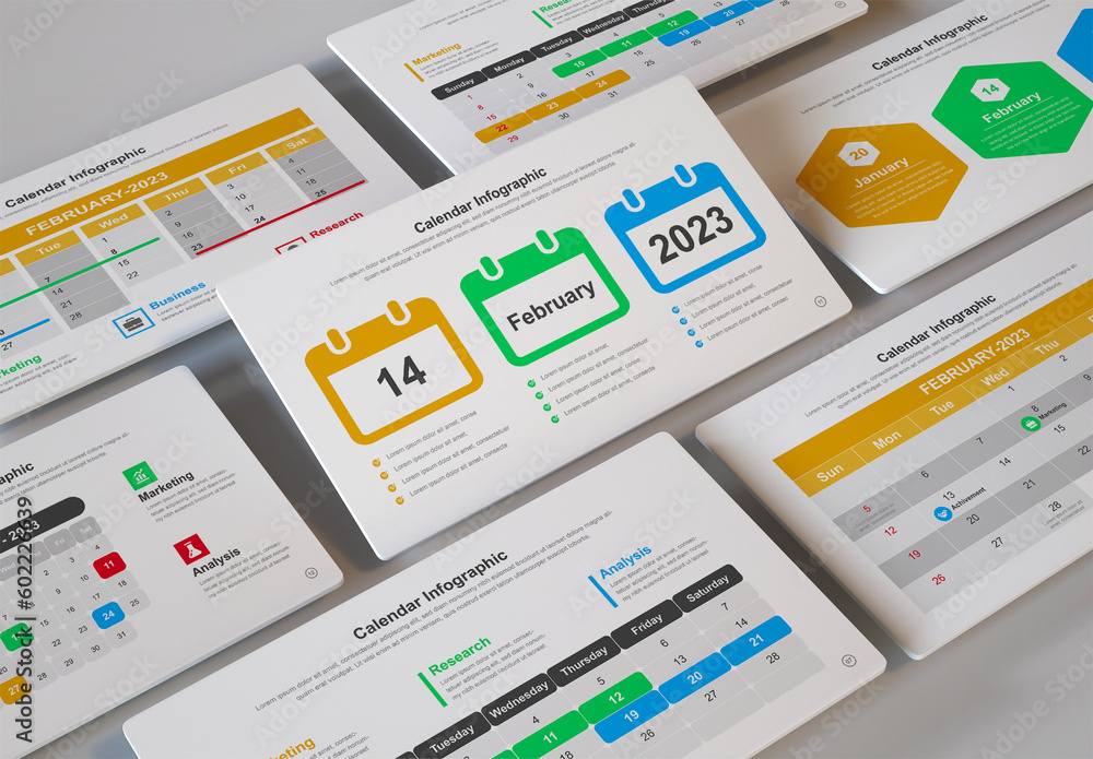 Calendar Page Infographic Layout Stock Template | Adobe Stock