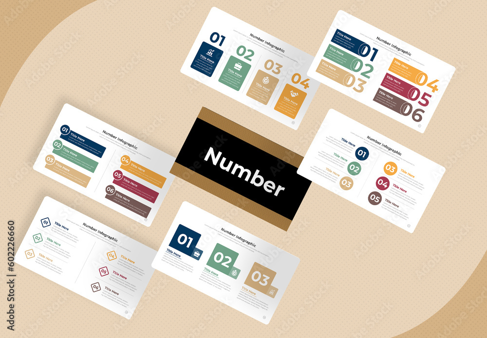 Mulitpurpose Number Infographic With Sqaure Shapes Layout Stock ...