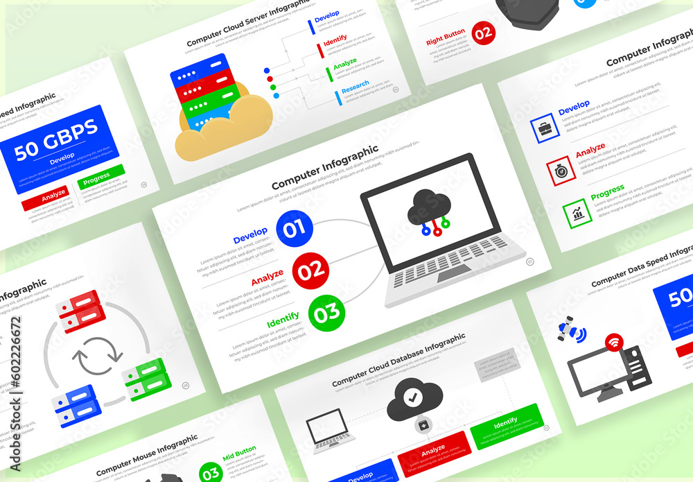 Multicolored Computer Science Infographic Presentation Layout Stock ...
