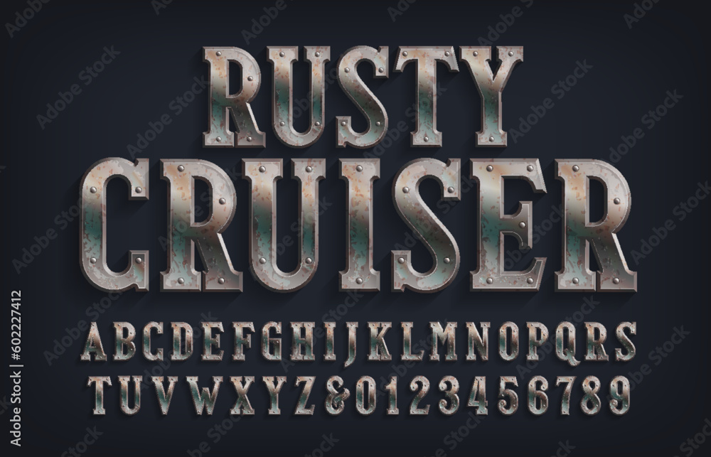 Poster Rusty Cruiser alphabet font – Wall Art | UkPosters