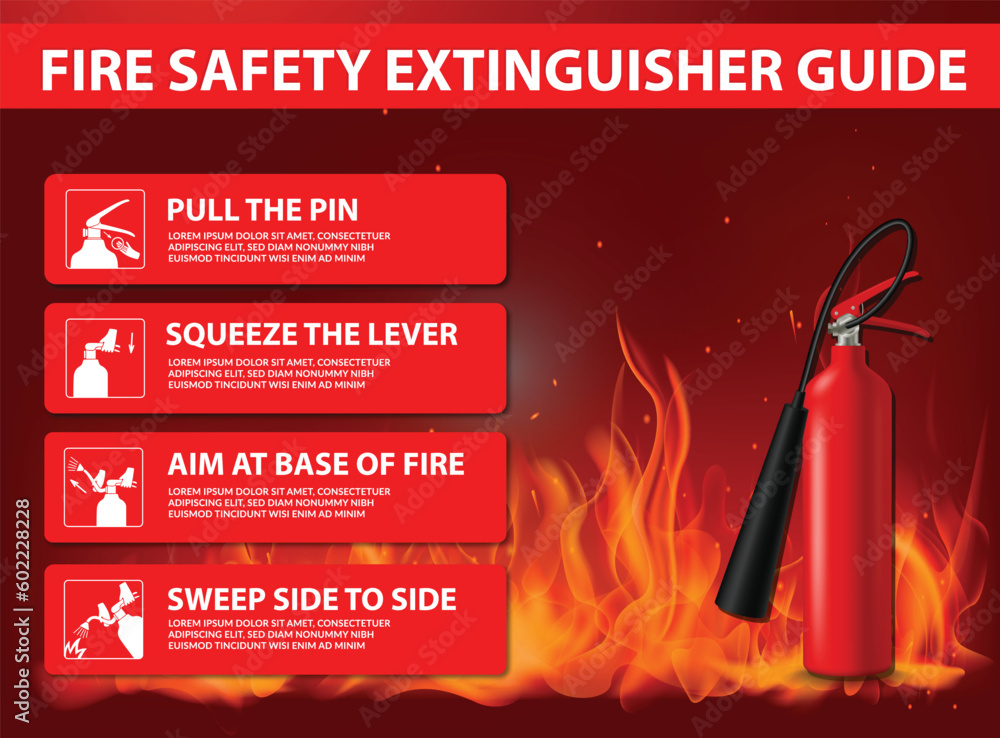 Fire Safety Extinguisher Guides, Use safety. Firefighter manual for ...