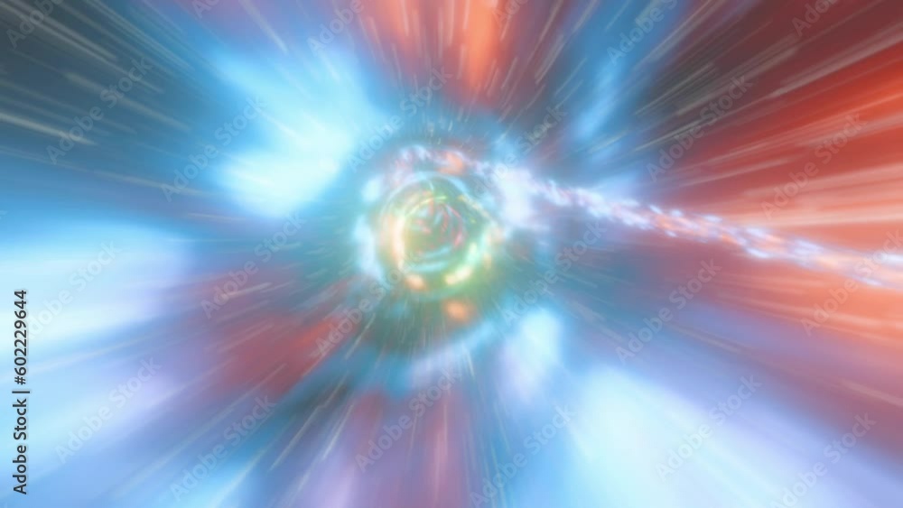 Flight in abstract sci-fi tunnel seamless loop. Futuristic VJ motion graphics for music video ...