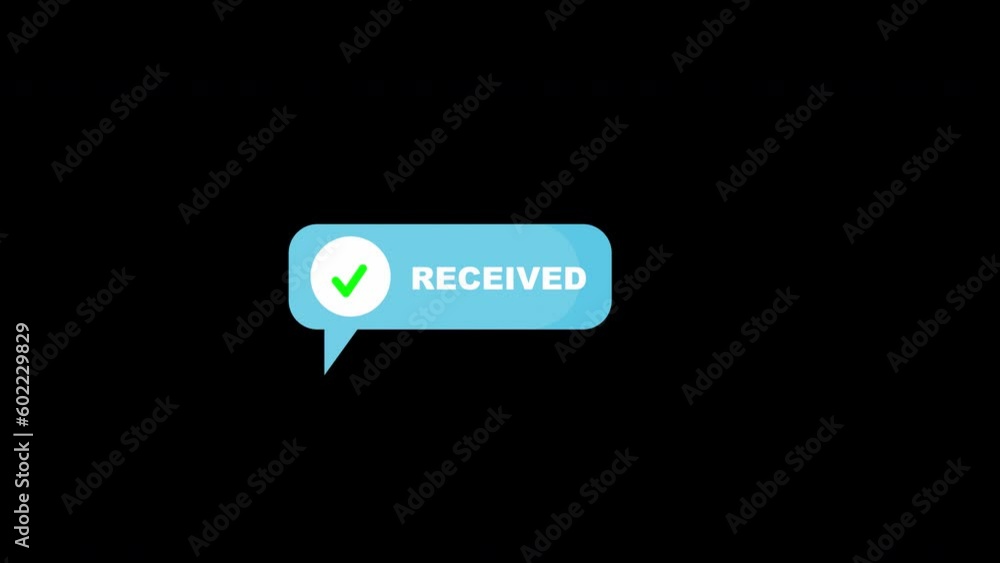 received icon with check mark Animation loop motion graphics video ...