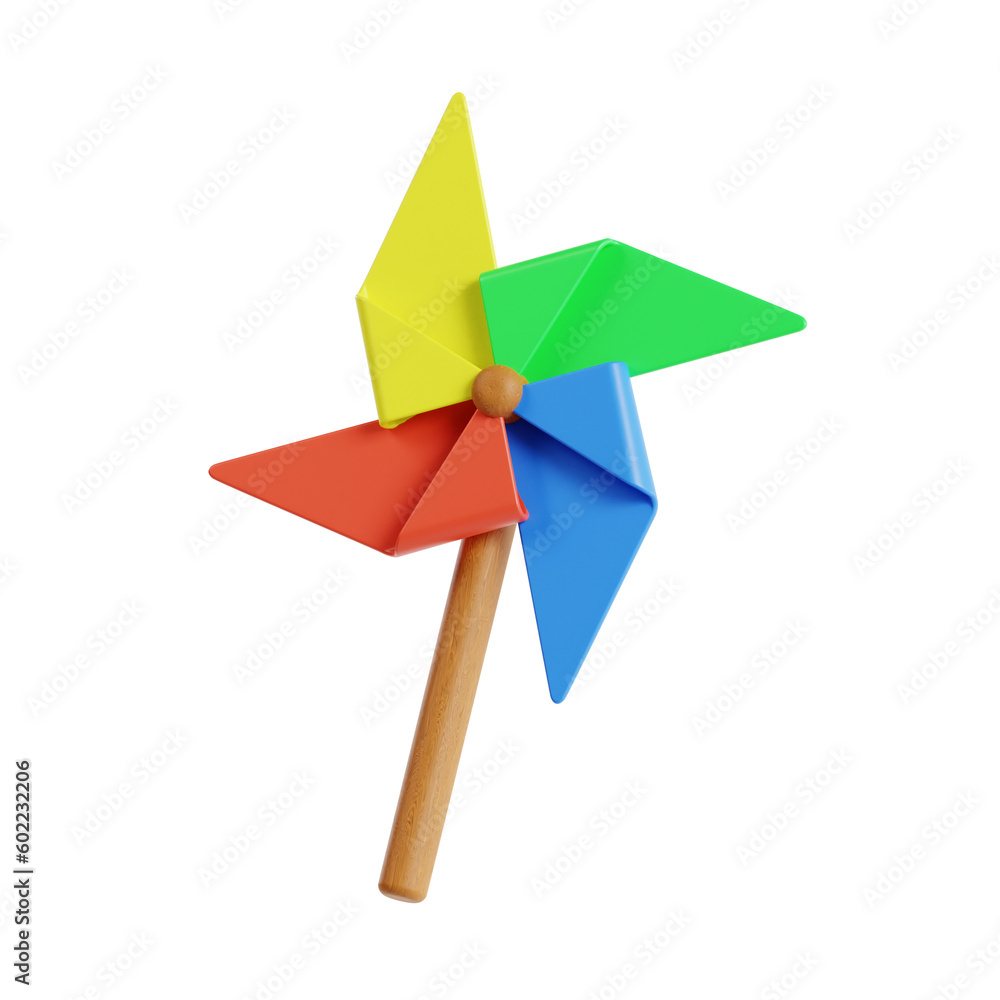 pinwheel 3d rendering icon illustration, png file, transparent ...