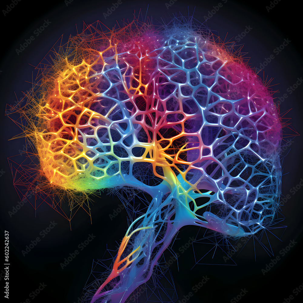 Three-Dimensional Brain Illustration Created using generative AI tools ...