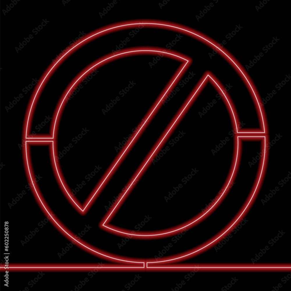 Continuous line drawing Blacklist sign User not allowed symbol icon ...
