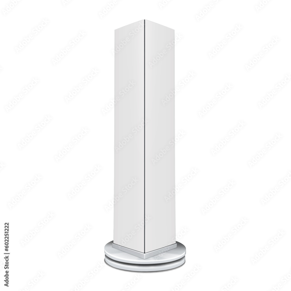 Vetor de Rotating pop-up banner stand realistic vector mockup. White ...