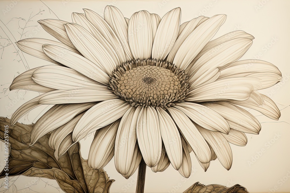 Fine Art Depicting the Beauty of a Classic Flower: A Detailed Drawing ...