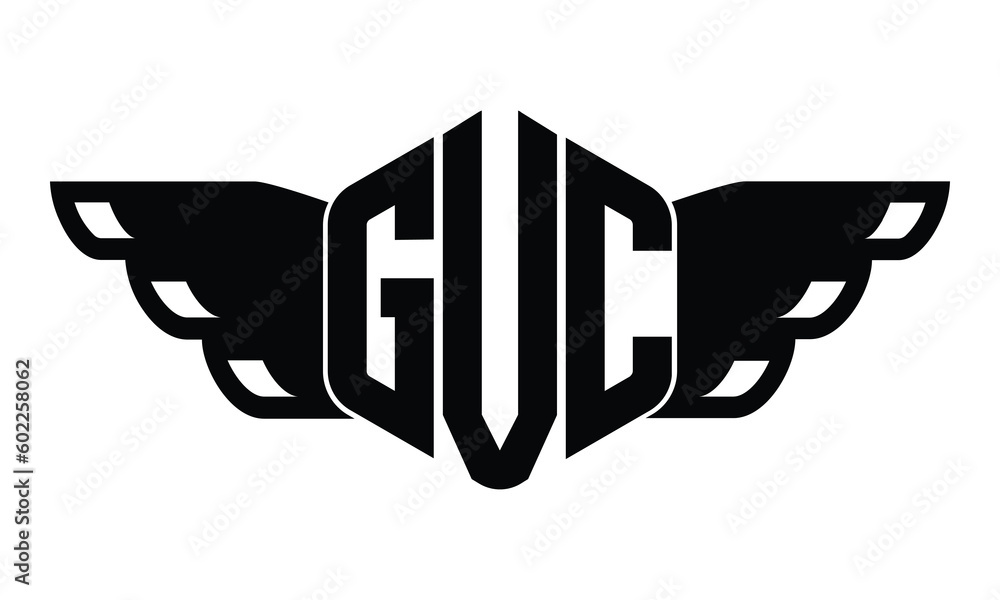 GVC three-letter butterfly iconic logo design vector template | polygon ...