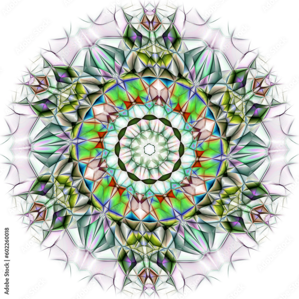 Spirograph style overlapping colourful pattern and design on a plain ...
