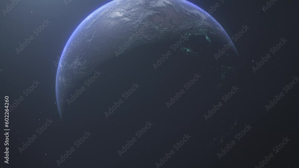 Seamless loop footage of planet earth whole round 3D orbital rotation ...