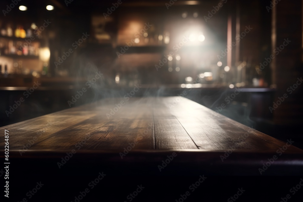 An empty table in a bar, strategically left open for product placement ...