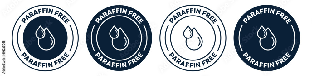 Paraffin free icon set in four variations on white background Stock ...