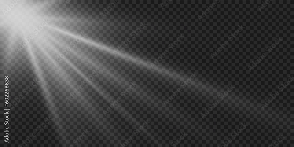 Flash Light. Glowing light explodes on a transparent background ...