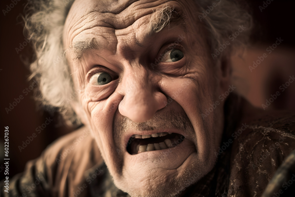 Funny old man who is extremely angry and outraged Generative AI Stock ...