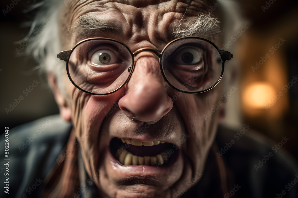 Funny old man who is extremely angry and outraged Generative AI Stock ...