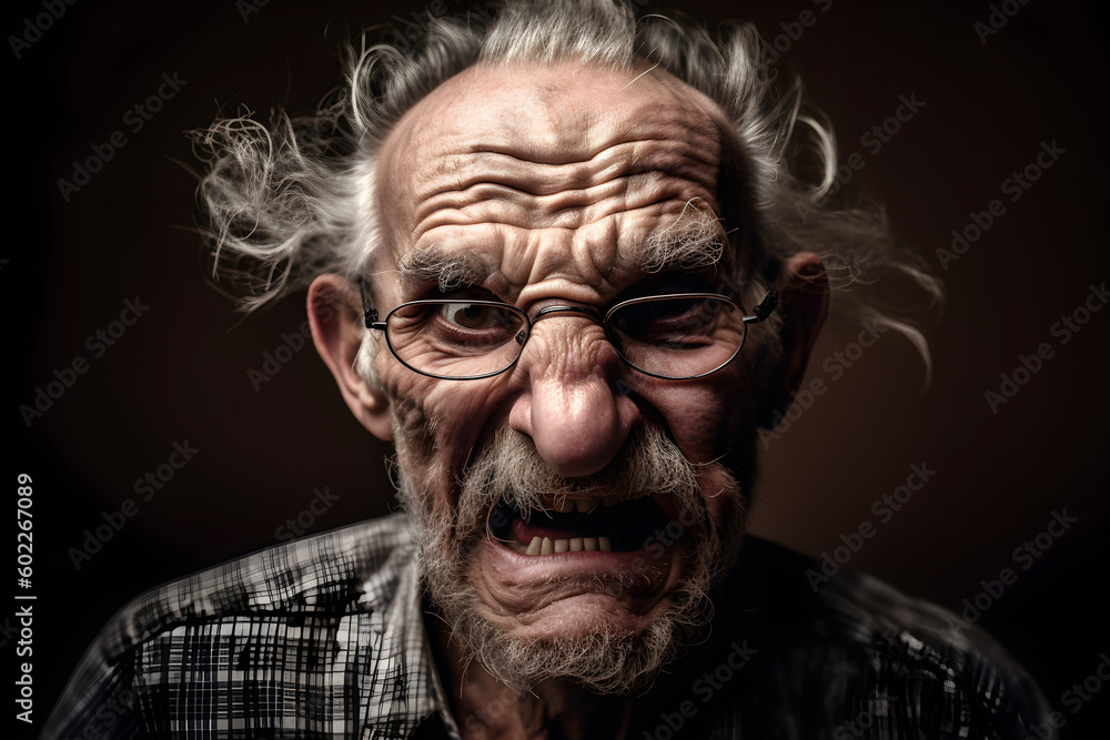 Funny old man who is extremely angry and outraged Generative AI Stock ...