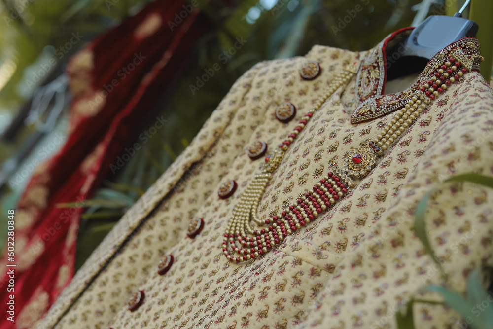 Wedding attire from the beautiful Indian tradition of Sherwani and ...