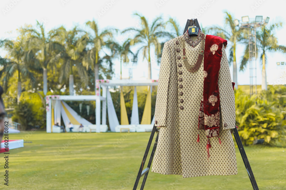 Wedding attire from the beautiful Indian tradition of Sherwani and ...