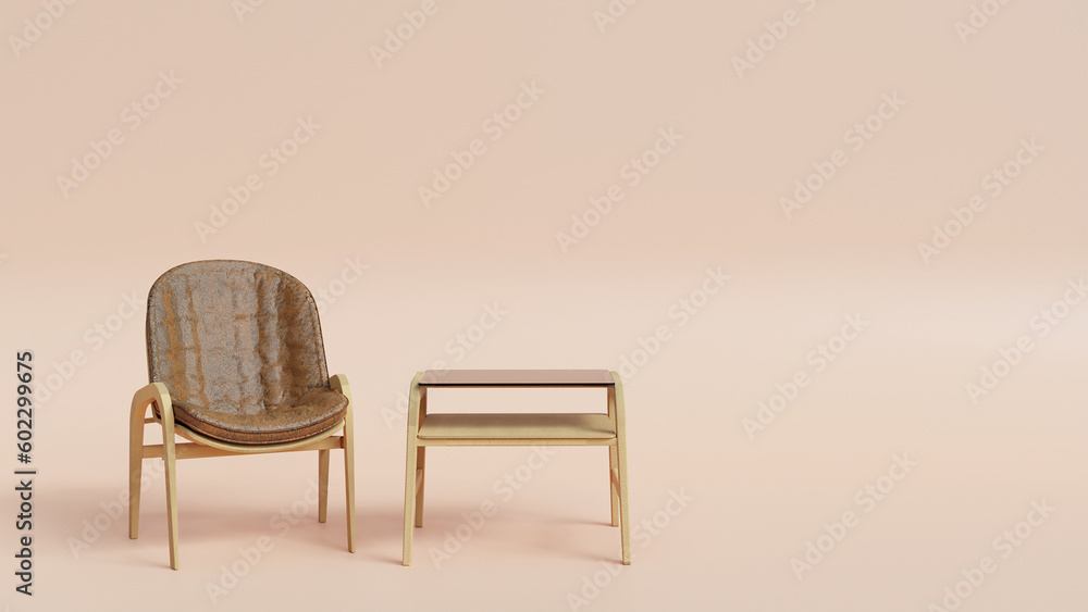 The 3D model render chair design Stock Illustration | Adobe Stock