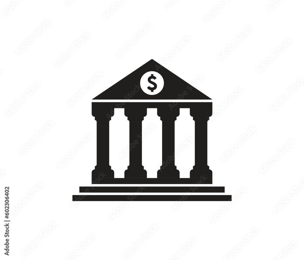 Bank building icon,Financial institution flat icon for apps and ...