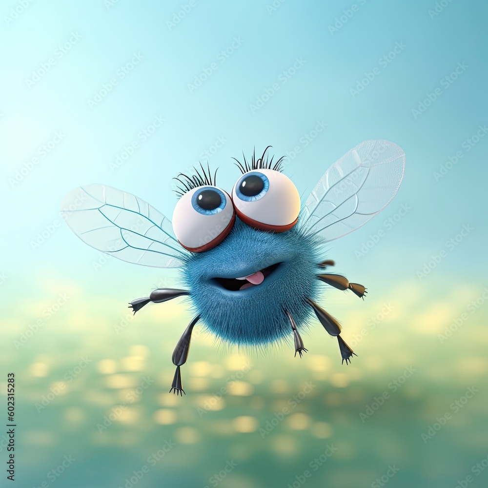 Cute Cartoon Fly Character (Generative AI) Stock Illustration | Adobe Stock
