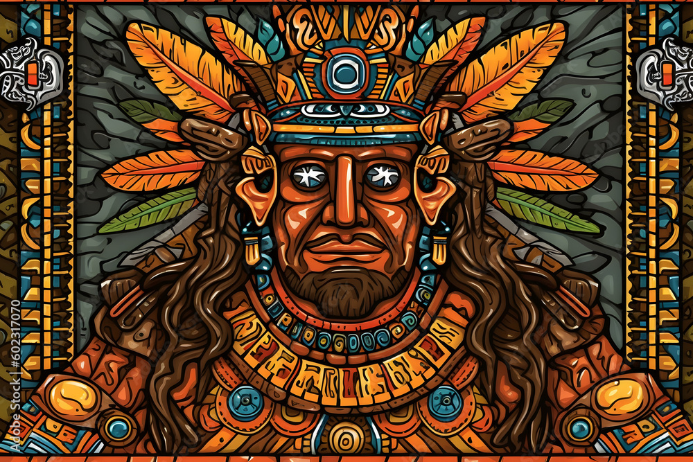 art of aztec mayan god. Neural network AI generated art Generative AI ...