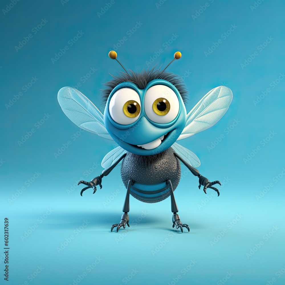 Cute Cartoon Fly Character (Generative AI) Stock Illustration | Adobe Stock