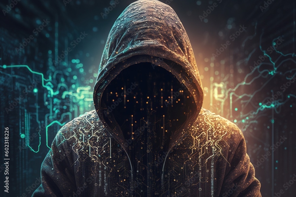 Cybersecurity, computer hacker with hoodie, vulnerability and hacker,coding,malware concept on ...