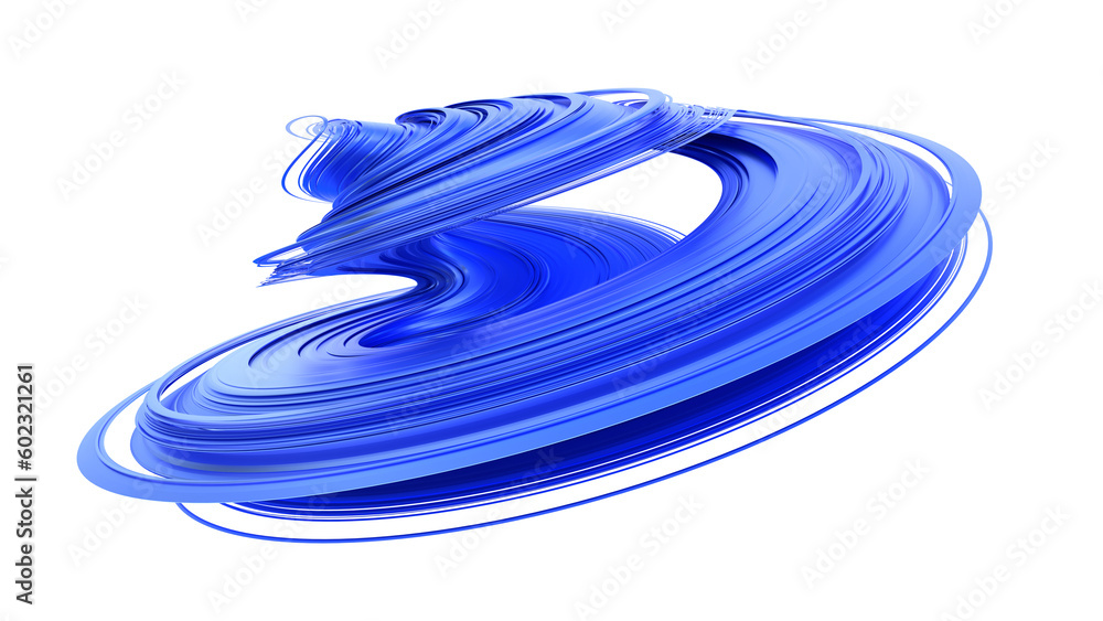 Abstract blue shape, 3d render Stock Illustration | Adobe Stock