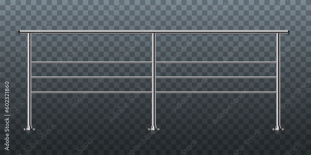 Steel fence with banisters. Architectural guardrail for balcony or ...