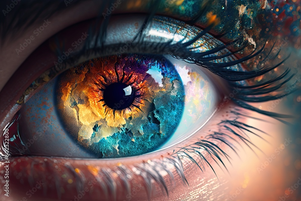 ภาพประกอบสต็อก Seeing the multiverse of my future in your eyes majestic ...