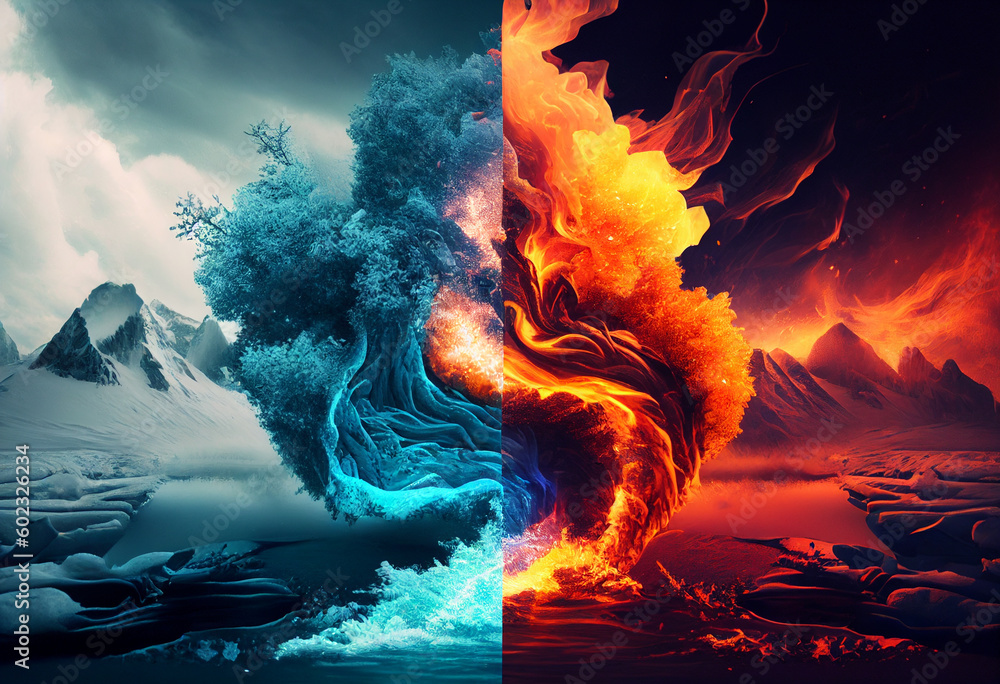 Parallel worlds: the interaction of cold and fire, heat and heat. AI ...