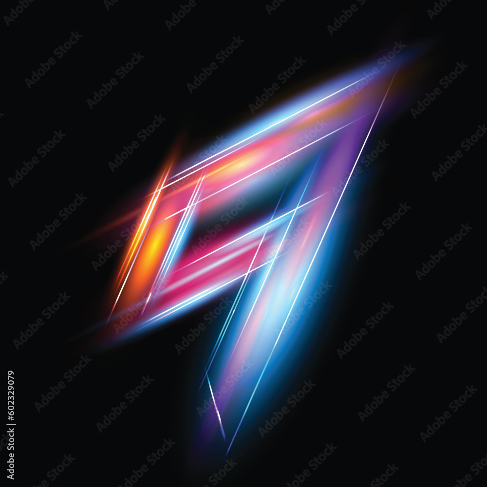neon linear speed number nine and colorful speed glowing with neon ...