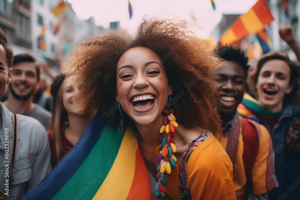 Charismatic Generative AI People at LGBTQ+ Gay Pride Parade in ...