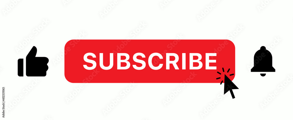 youtube subscribe button with like icon and notification bell alarm ...