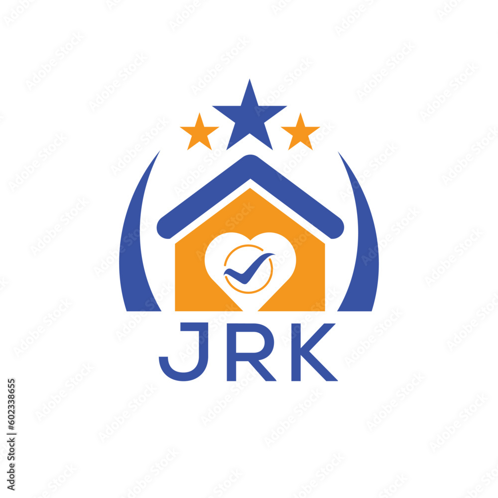 JRK House logo Letter logo and star icon. Blue vector image on white ...