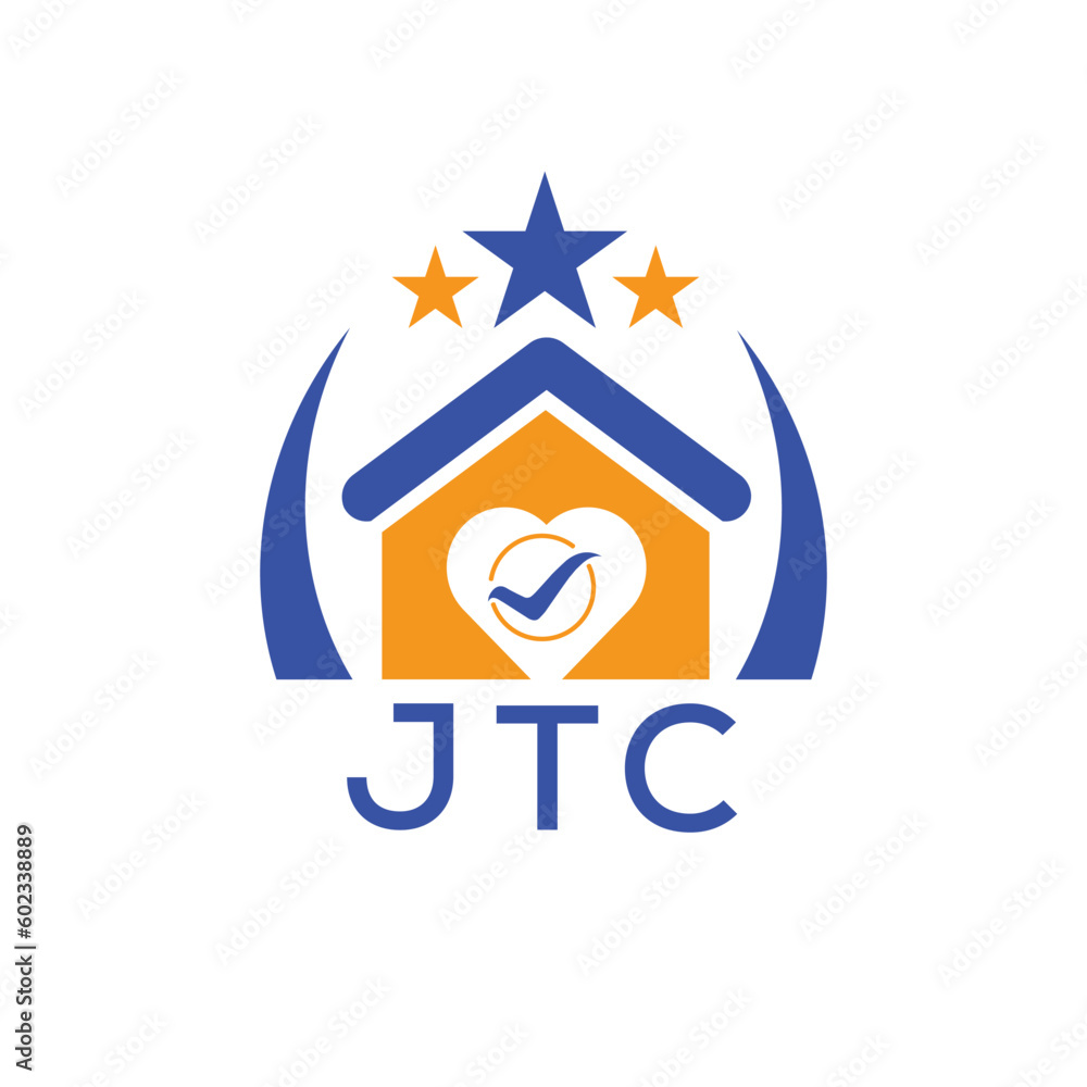 JTC House logo Letter logo and star icon. Blue vector image on white ...