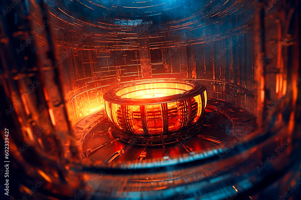 Graphic representation of the interior of a reactor for a controlled ...