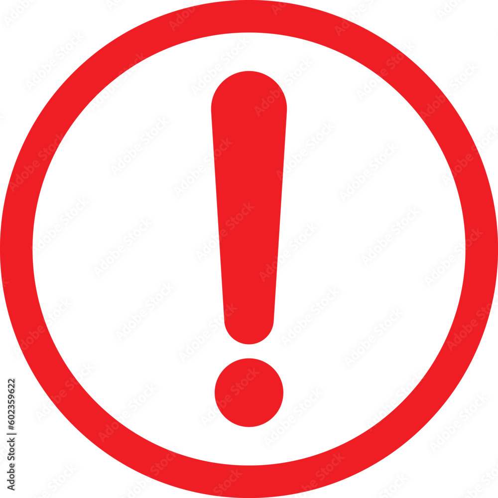 red warning icon vector illustration Isolated on a White Background ...