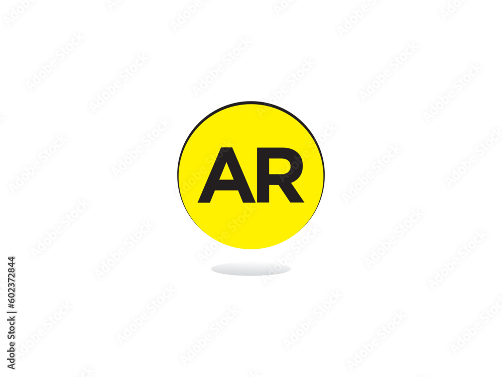 Typography AR Circle Shape Logo, Logotype Ar ra Logo Letter Vector ...