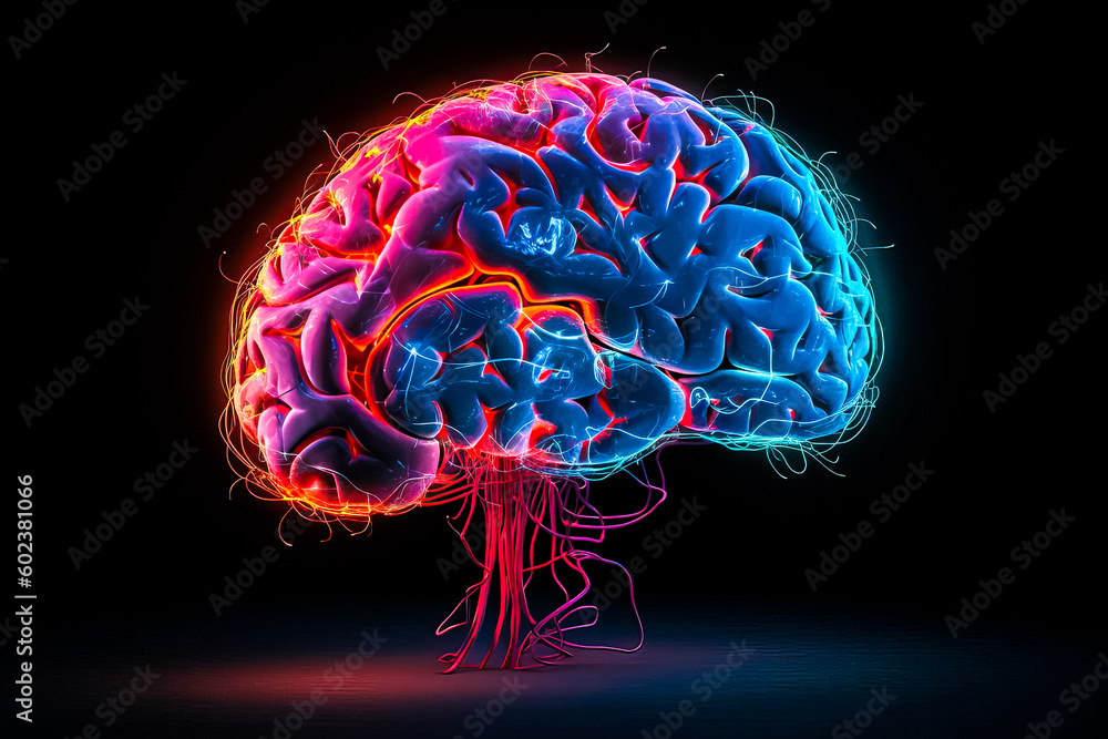 Brain abstract digital human brain. Neural network digital Electrical ...