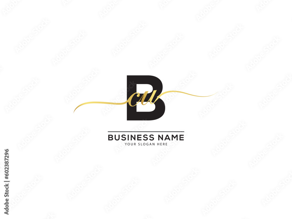 Calligraphy Bcu Luxury Logo, Creative Signature Bcu cbu Logo Letter ...