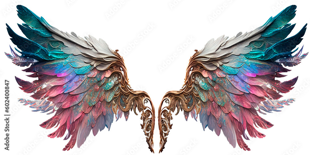Fairycore fashion and style. Magic fairy wings with a beautiful color ...