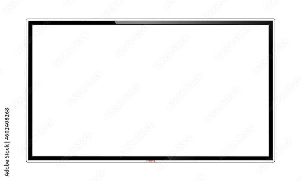 Realistic modern TV screen mock up. Large computer monitor display ...